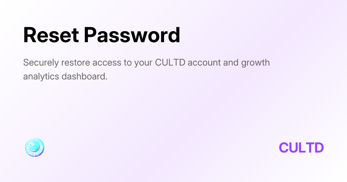 Reset Password | CULTD